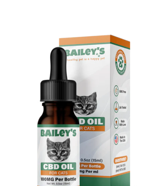 Bailey's Full Spectrum Hemp Oil for Cats with 100mg Naturally Occurring CBD | Real Roar